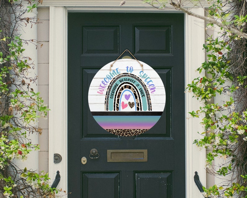 Round Sublimation Door Hanger School Speech Therapy Welcome - Etsy