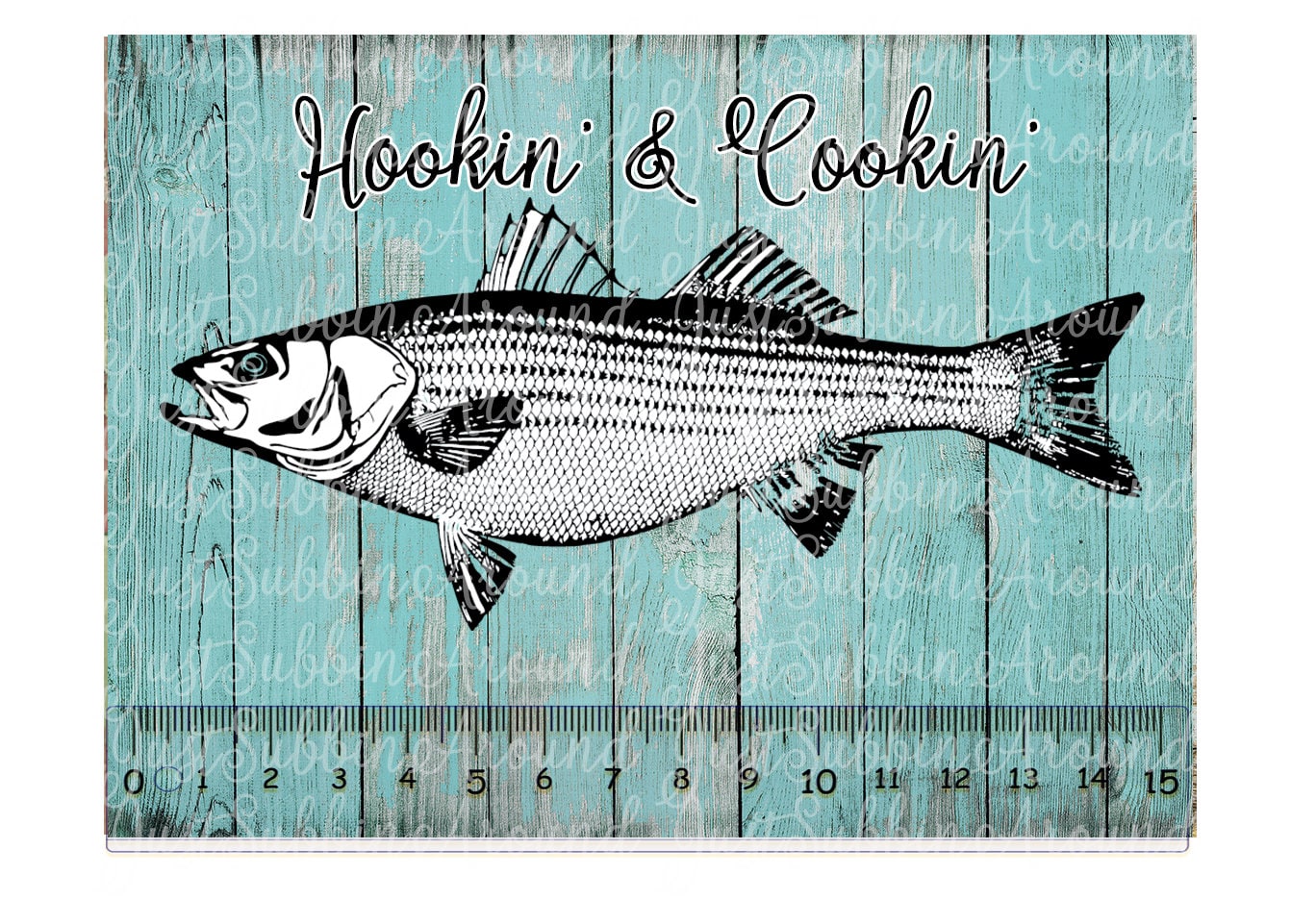 Sublimation Digital Cutting Board Fishing Design Striper Hookin and ...