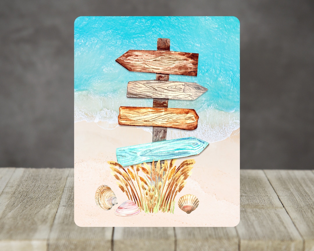 Sublimation Hardboard 11x14 Directional Sign Beach Ocean Vacation ...
