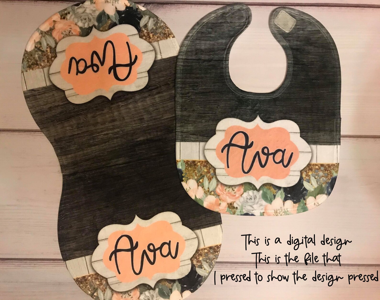 Sublimation Bib and Burp Cloth Baby Girl Design PNG Digital | Etsy