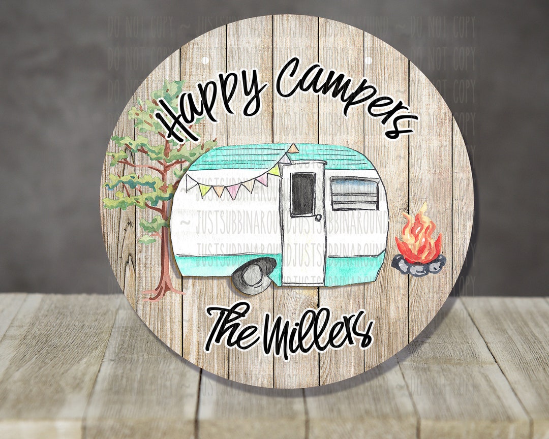Happy Camper Door Hanger Template Sublimation Design Aparecium Design ...