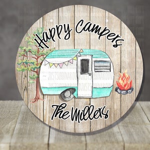 Happy Camper Door Hanger Template Sublimation Design Aparecium Design ...