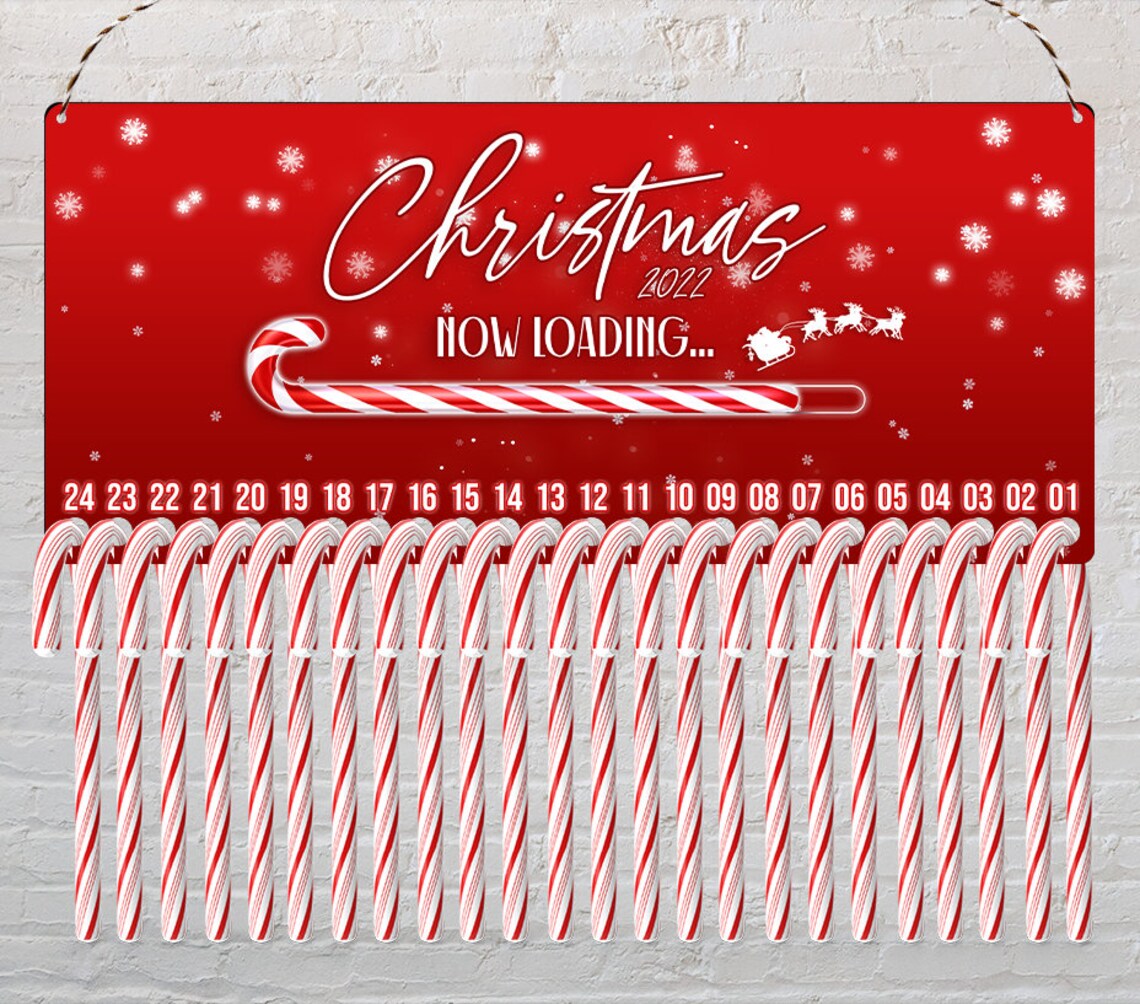 Candy Cane Countdown Advent Sublimation Design Christmas - Etsy