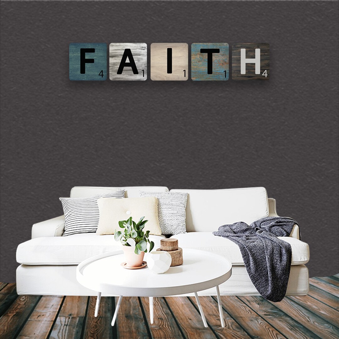 Multi Color Scrabble Tiles FAITH for 6" Scabble Tile Blanks From ...