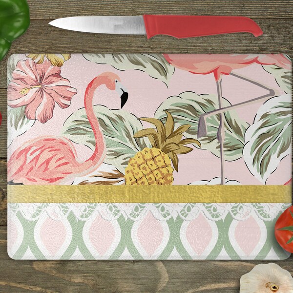 Summer Flamingo Cutting Board - Etsy