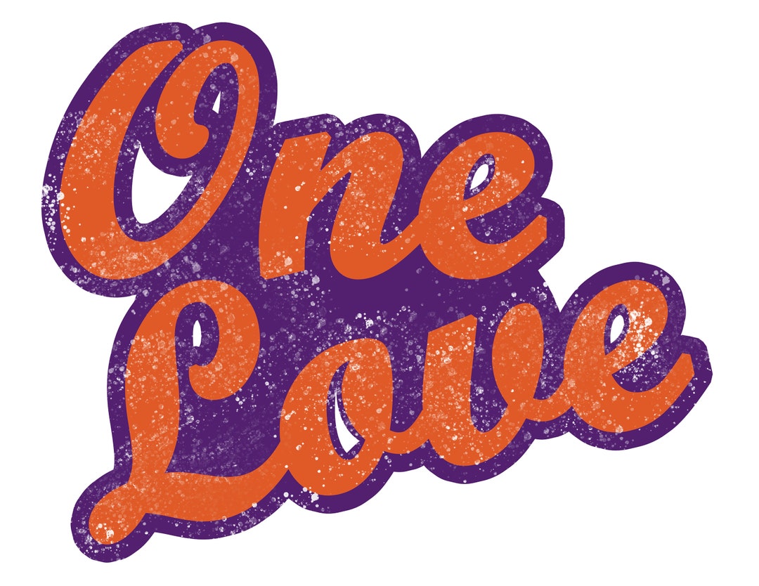 One Love Retro Distressed Font Words PNG for Sublimation Instant ...