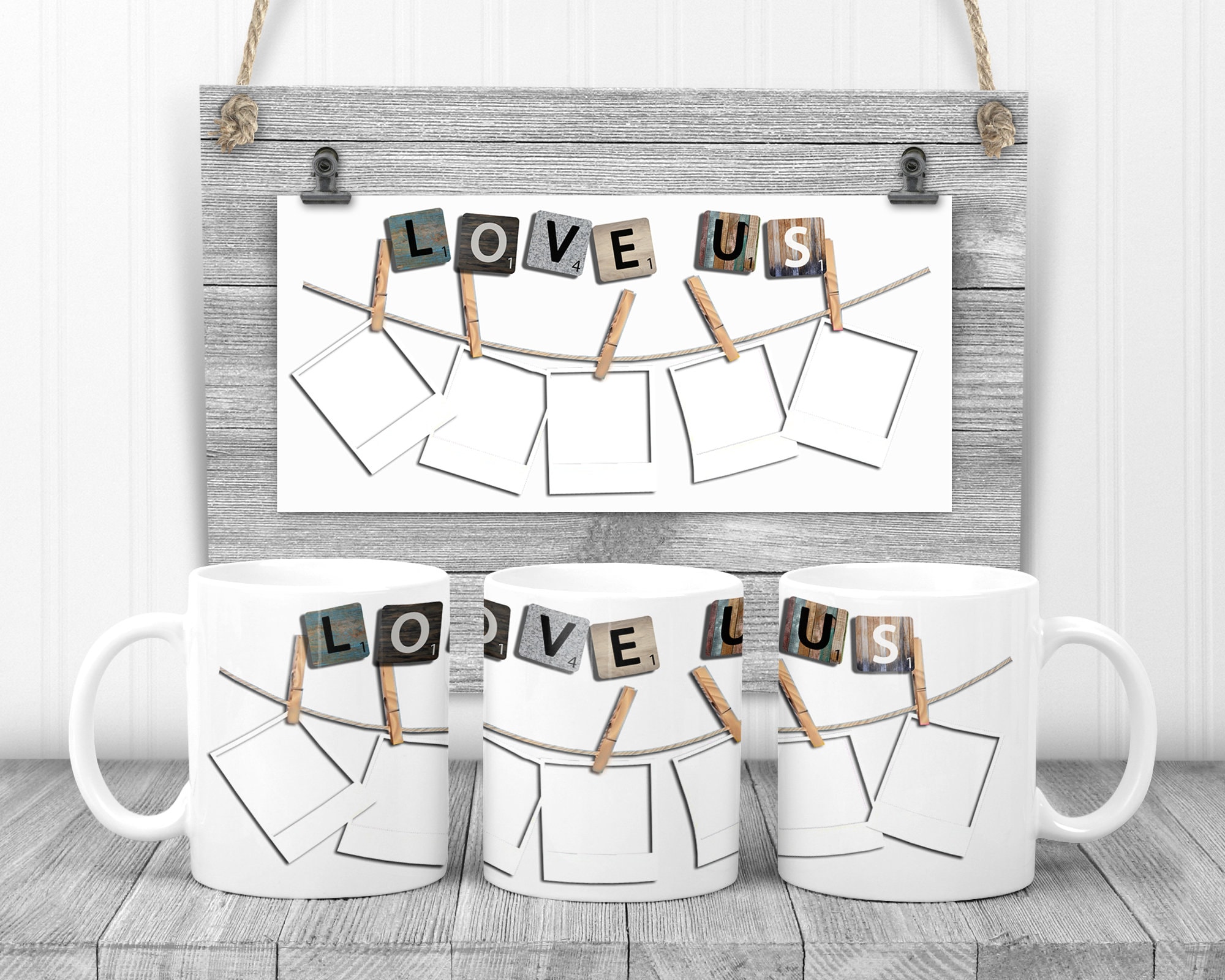 Sublimation Mug Valentine Full Wrap Photo Frame Digital Design - Etsy