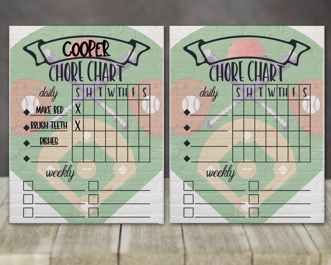 Sublimation Chore Chart Baseball Digital Design Aparecium Design ...