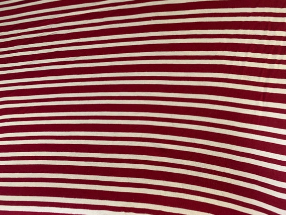 Maroon Striped Jersey Knit Fabric | Etsy