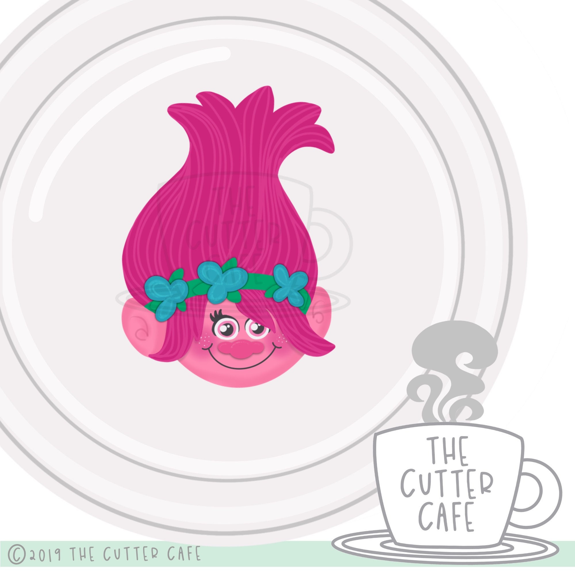 Pink Troll Face / Poppy / Troll Inspired Cookie Cutter - Etsy