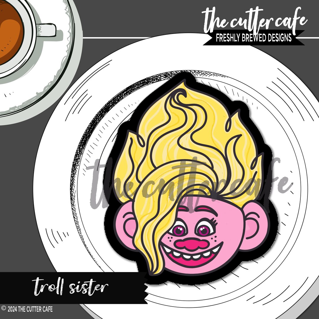 Troll Sister / Girly Troll Cookie Cutter by Thecuttercafe - Etsy