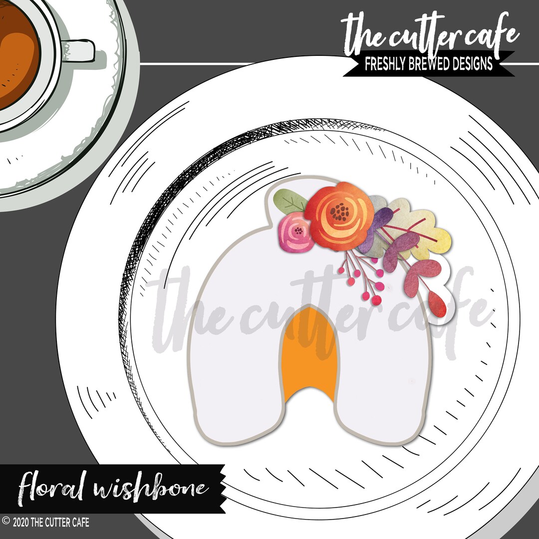 Floral Wishbone Cookie Cutter by Thecuttercafe - Etsy