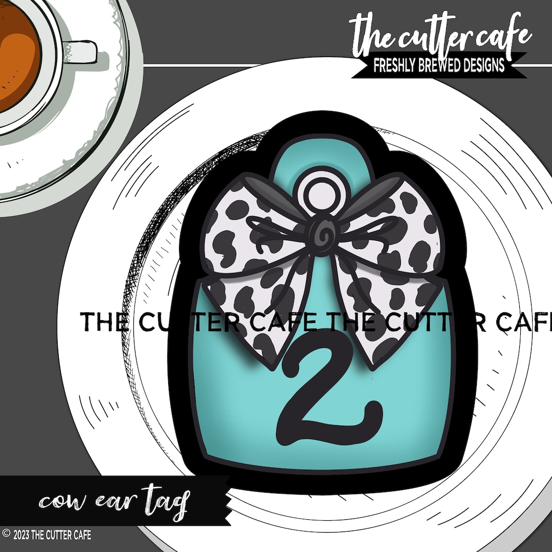 Bow Ear Tag / Cow Themed Cookie Cutter by Thecuttercafe - Etsy