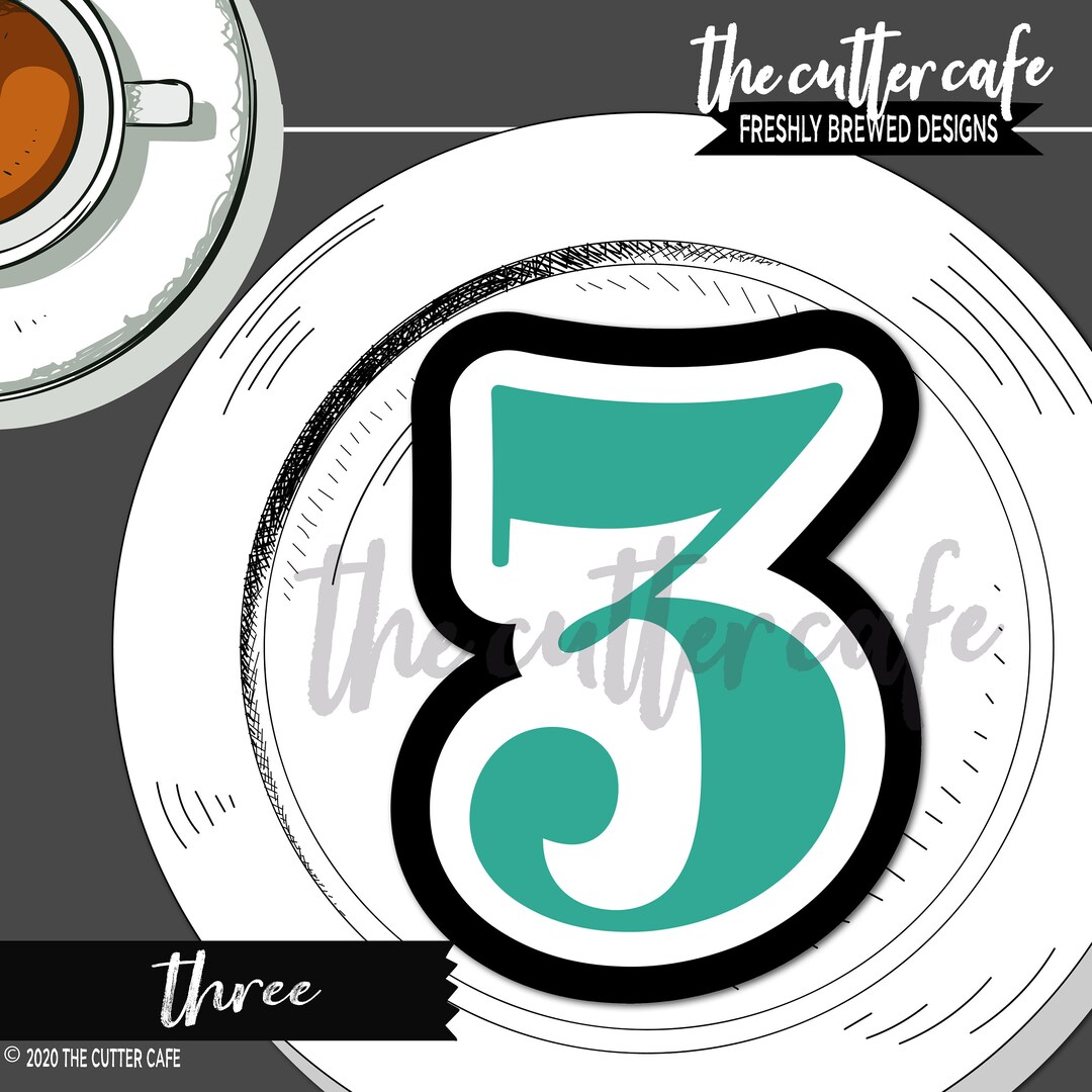 Three / Third Birthday Cookie Cutter by Thecuttercafe - Etsy