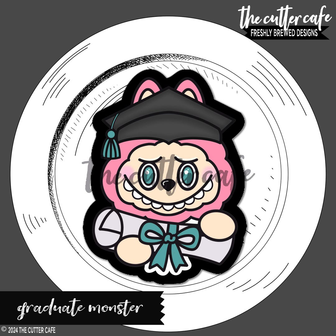 Graduate Furry Monster / Graduation Cookie Cutter by Thecuttercafe - Etsy