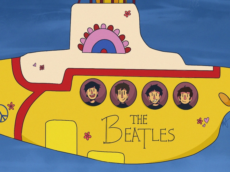 The Beatles Print//yellow Submarine//art Print//wall Art - Etsy