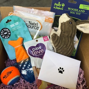 Pup Parcel - Doggy Gift Box - FIVE Treats/toys! - Etsy