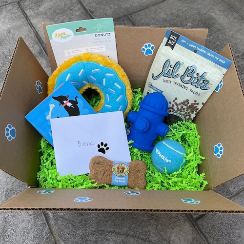 Double Pup Parcel Doggy Gift Box EIGHT Toys/treats | Etsy
