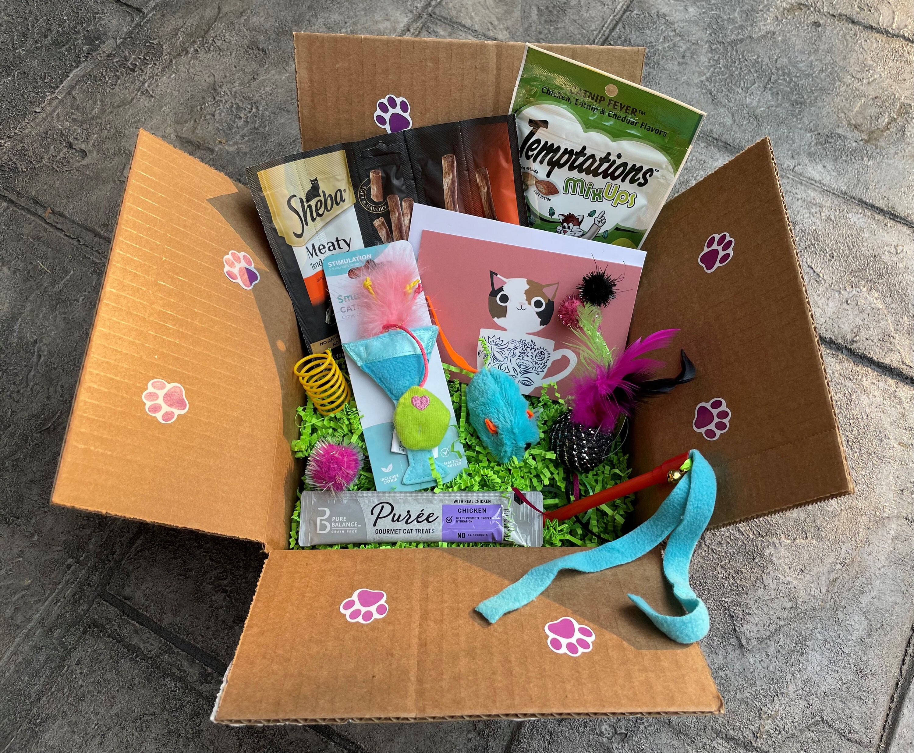 Kitty Karton - Kitty Gift Box - EIGHT Treats/toys - Etsy