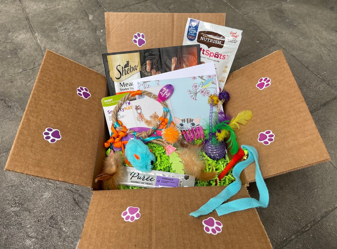 Kitty Karton - Kitty Gift Box - EIGHT Treats/toys - Etsy