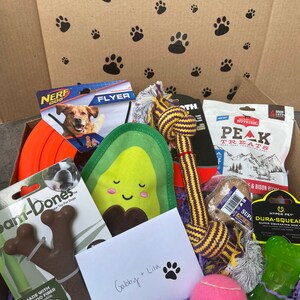 Double Pup Parcel - Doggy Gift Box - EIGHT Toys/treats! - Etsy