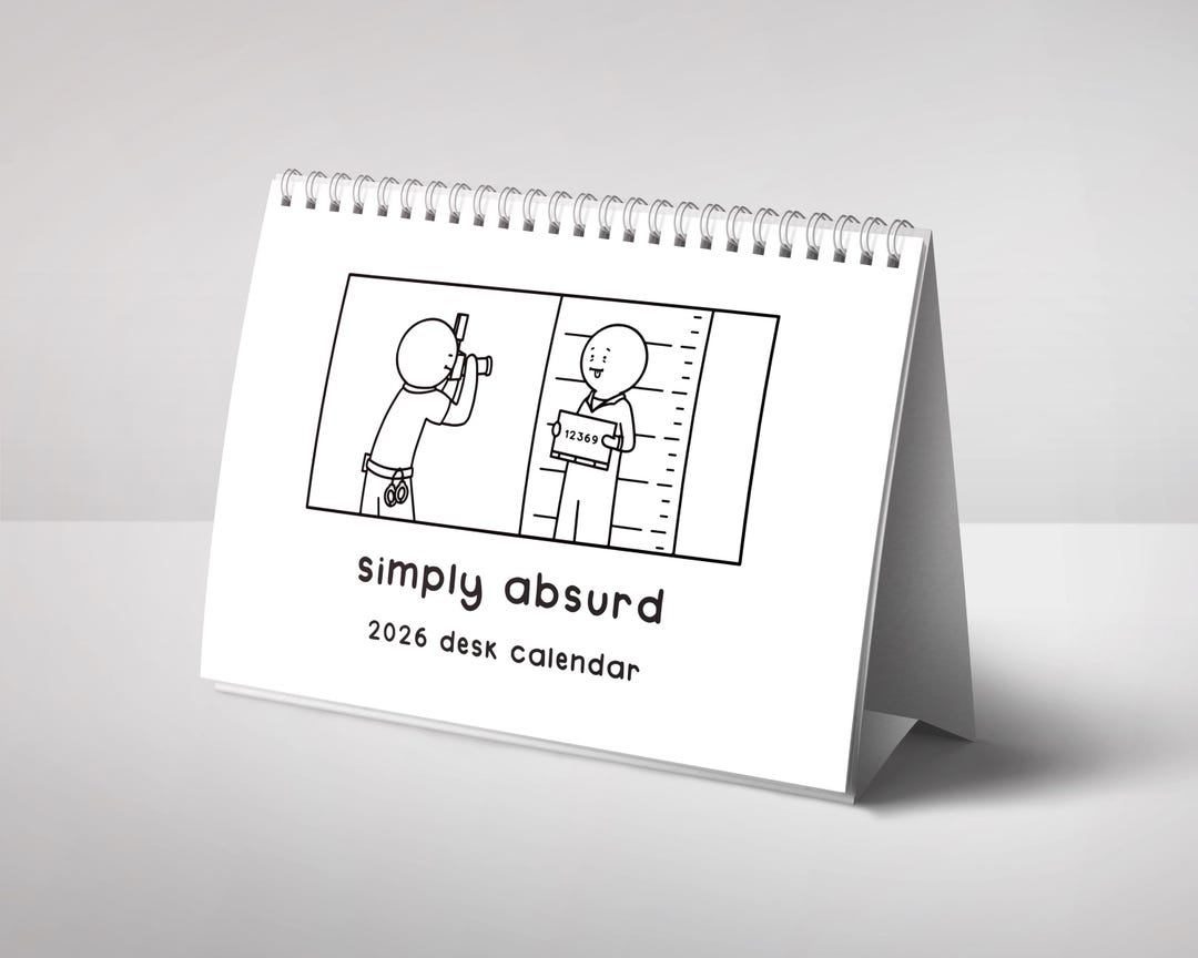 Funny 2026 Desk Calendar | Monthly Cartoon Dry Humour Comic Strips ...
