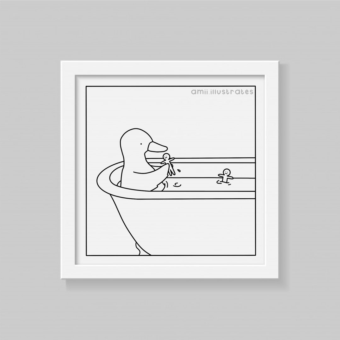 Funny Cute 'rubber Duck' Webcomic Illustration Art Joke Print, Cute ...
