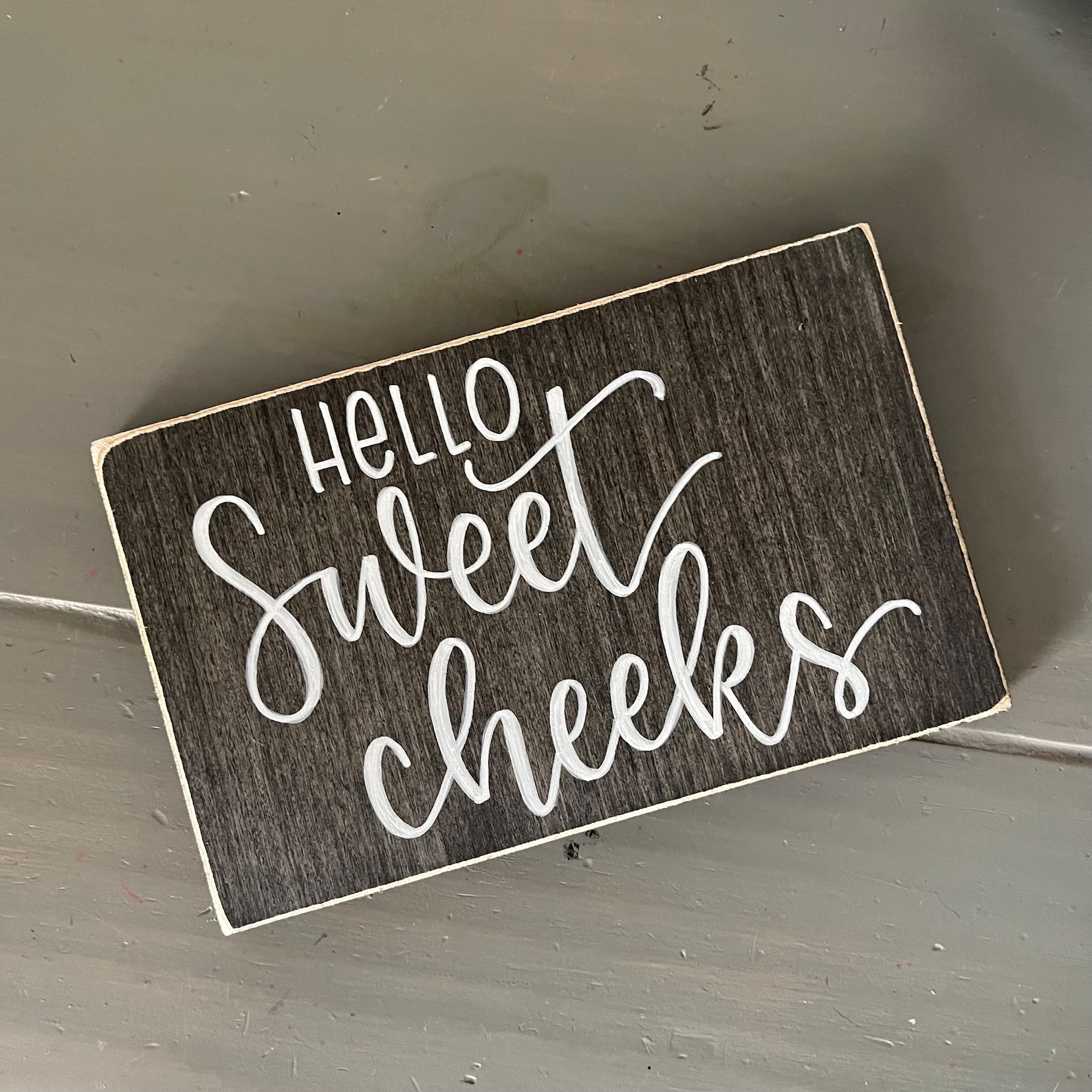 Hello Sweet Cheeks Wood Sign Funny Bathroom Decor Humor - Etsy