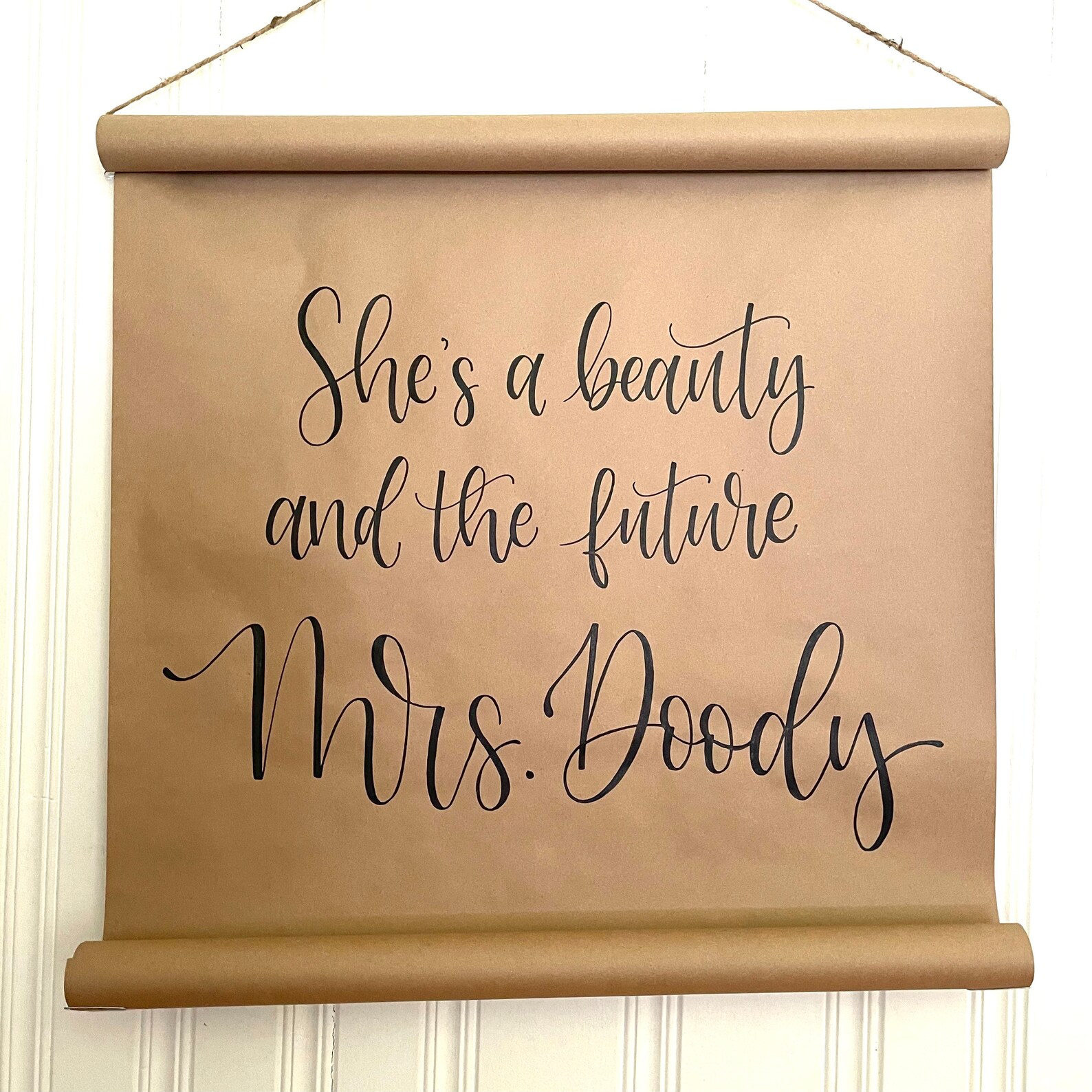 Custom Paper Scroll Sign Hand Lettered Wall Art Kraft Paper - Etsy