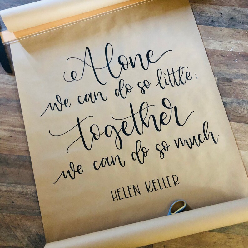 Custom Paper Scroll Sign Hand Lettered Wall Art Kraft Paper - Etsy