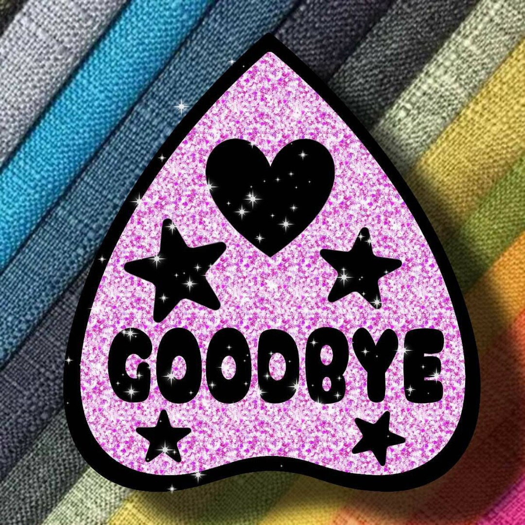 Planchette Goodbye Glitter Pin Badge Accessory Bag Resin Acrylic Black ...