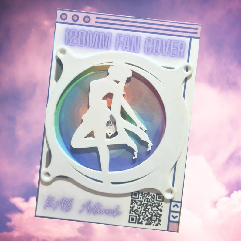 120mm PC Fan Cover Sailor Moon Crescent Guard Computer Case Custom ...