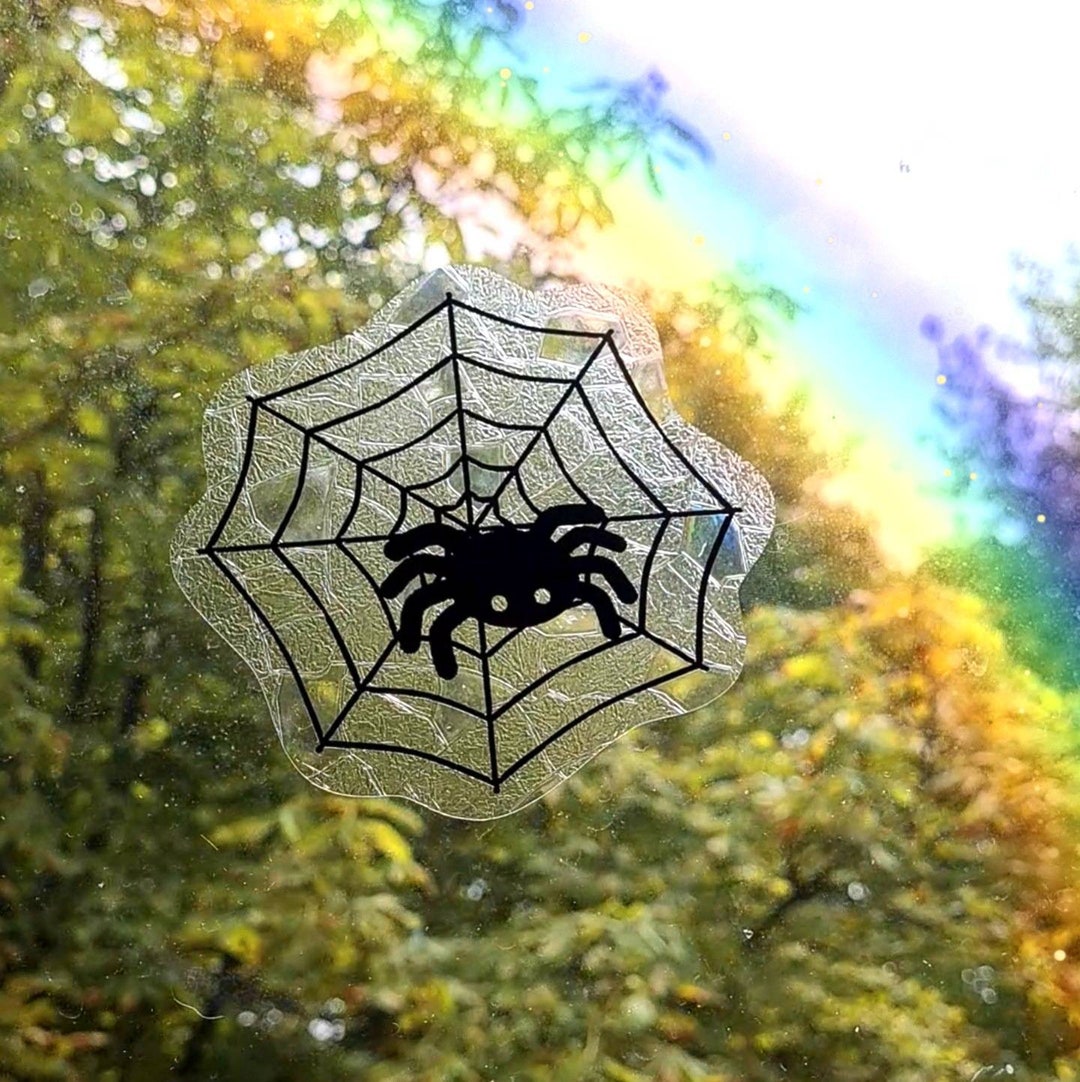Spider Web Rainbow Window Cling Sticker Suncatcher - Etsy