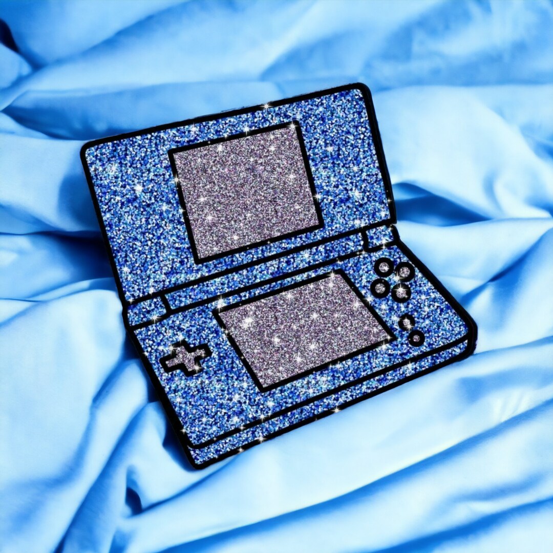 Blue DS Glitter Pin Badge Accessory Bag Resin Acrylic Black - Etsy UK