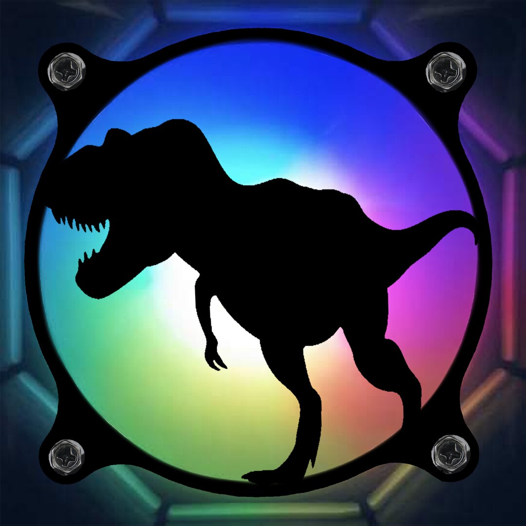 120mm PC Fan Cover T Rex Dinosaur Guard Computer Case Custom Accessory ...