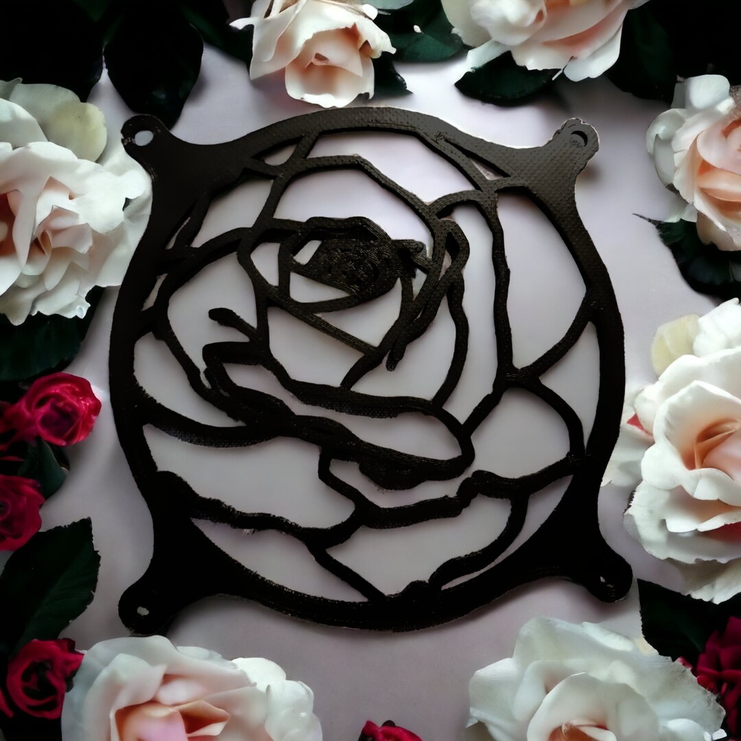120mm Pc Fan Cover Rose Flower Guard Computer Case Custom Accessory ...