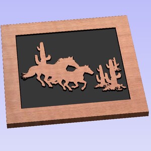 Wild Horses Mustangs Svg File for Cnc Router and Laser Engraving ...
