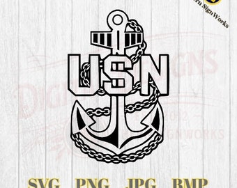 U S Navy Anchor Vector File Cnc Laser Cutting, Wood, Metal Engraving ...