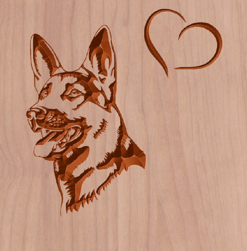 German Shepherd SVG Files for Cnc Router and Laser Engraving - Etsy Finland