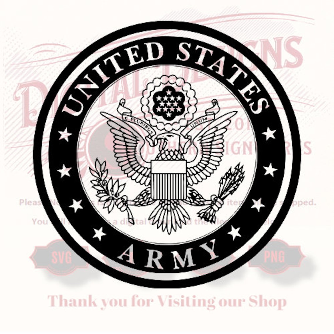 Military U S Army Emblem SVG Files for Cnc Router and Laser - Etsy