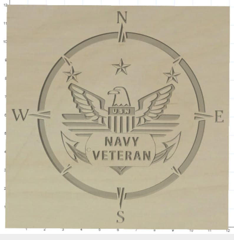 Navy Veteran Compass Rose SVG Files for Laser Engraving Vinyl - Etsy Canada