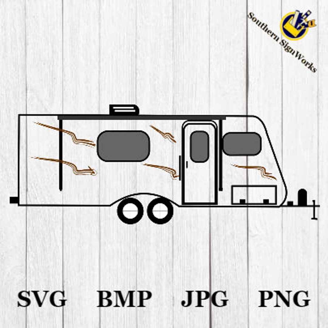 Travel Trailer - Camper - SVG Files for Laser, CNC, and Vinyl Cutting ...