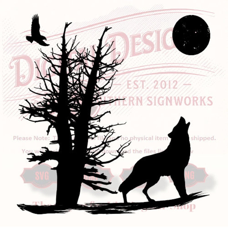 CNC and Laser Cut File Wolf Scene SVG Files - Etsy