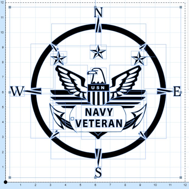 Navy Veteran Compass Rose SVG Files for Laser Engraving Vinyl - Etsy Canada