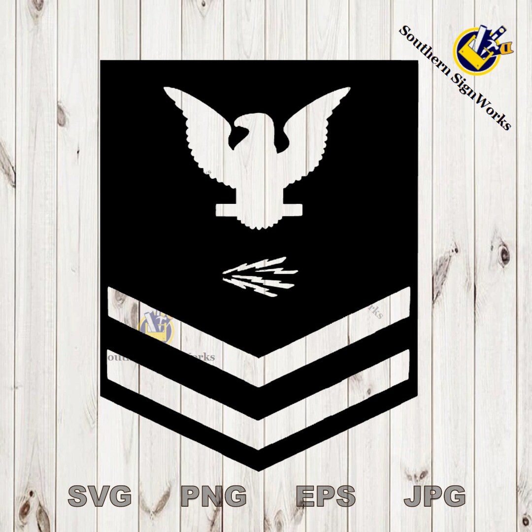 Military - U S Navy Petty Officer Second Class (radio) - SVG Files for Laser Engraving and Cnc ...