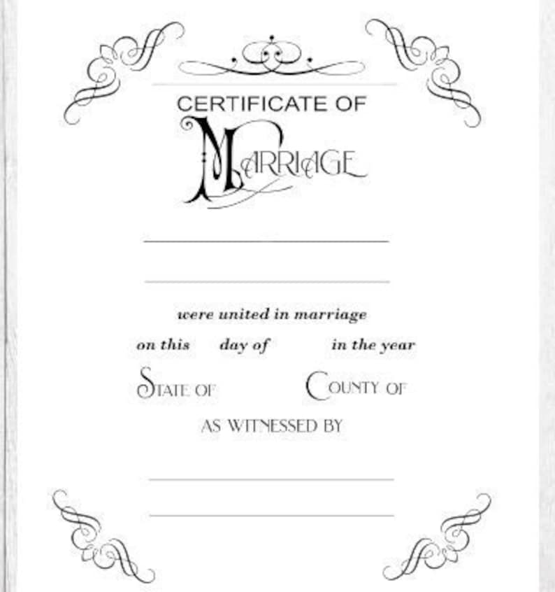 Marriage Certificate SVG Files for Laser Engraving and Cnc - Etsy