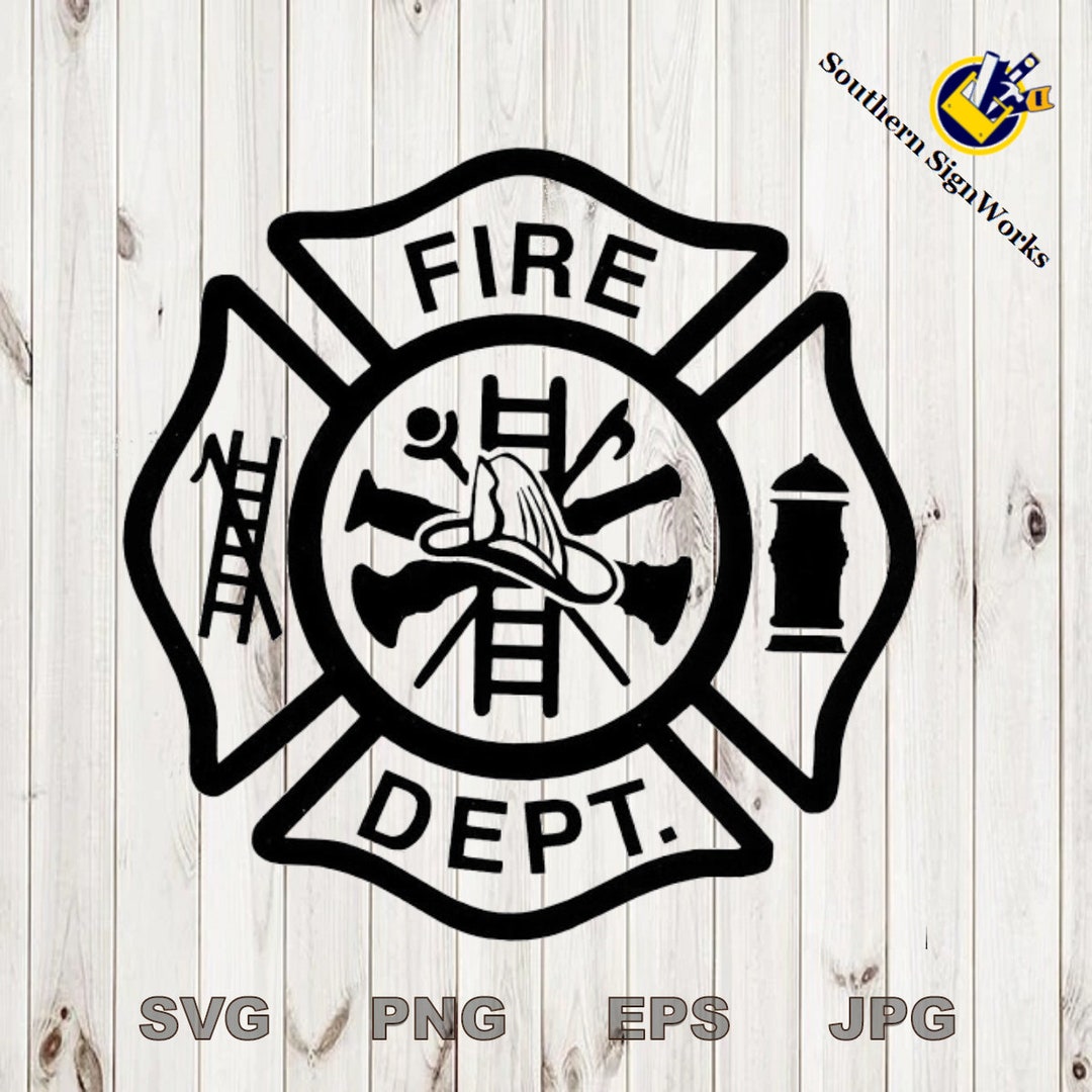 Fire Department SVG Files for Laser Engraving, Vinyl Cutters and Cnc ...