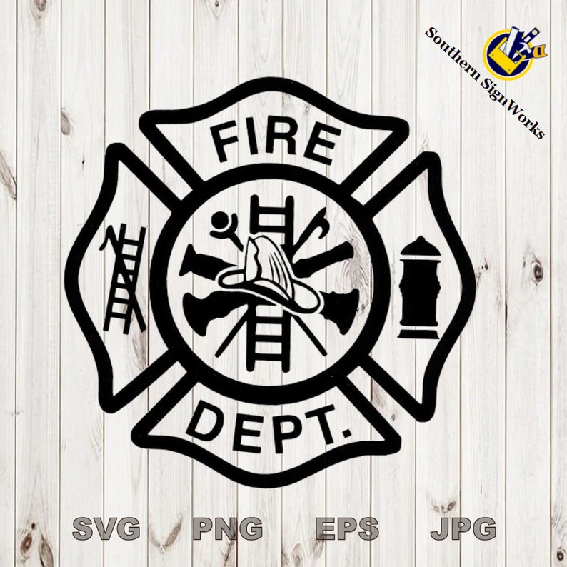 Fire Department SVG Files for Laser Engraving, Vinyl Cutters and Cnc ...
