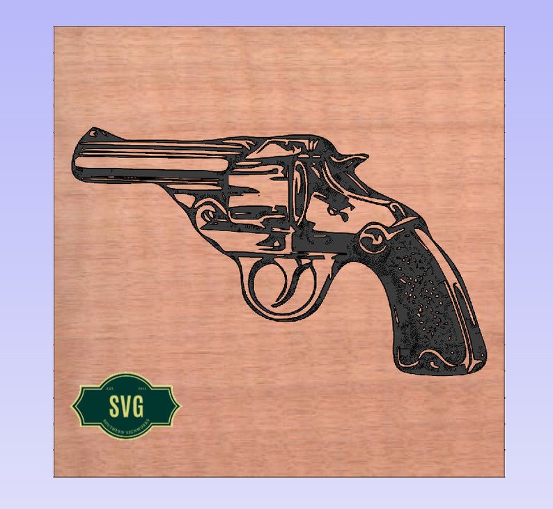 Revolver Pistol Handgun SVG Files for Laser Engraving - Etsy