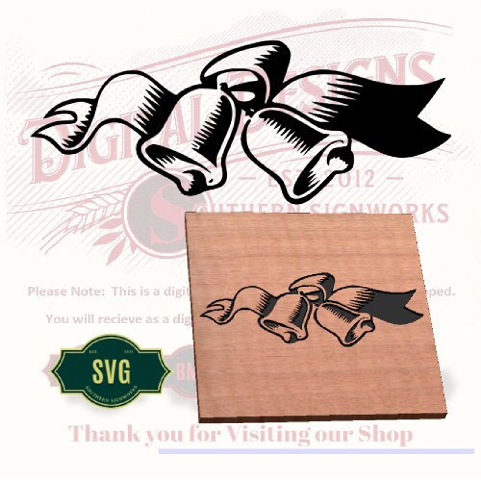 Wedding Bells Svg File for Cnc Router and Laser Engraving - Etsy